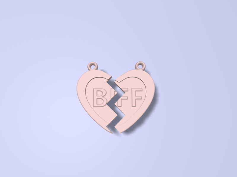 BFF Charm - 2 Piece : Toybox - 3D Print Your Own Toys