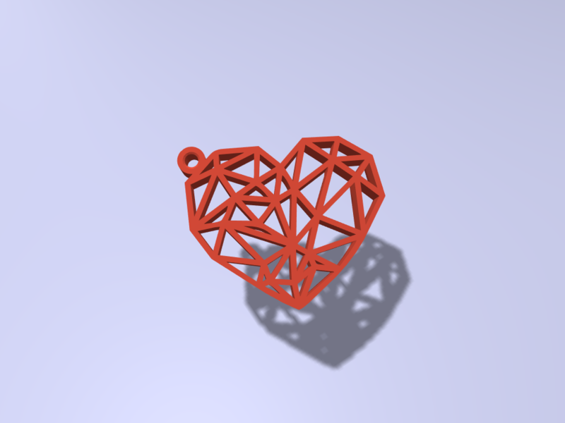 Geometric Heart Keychain : Toybox - 3D Print Your Own Toys