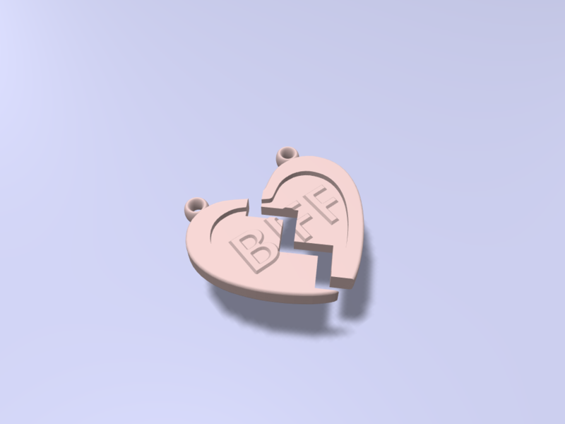 BFF Charm - 2 Piece : Toybox - 3D Print Your Own Toys