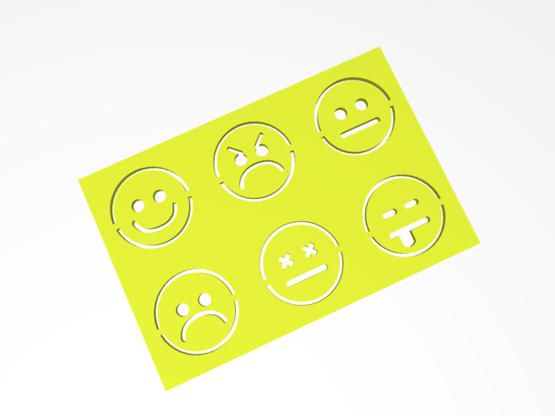 Emoji Emotion Stencil : Toybox - 3D Print Your Own Toys