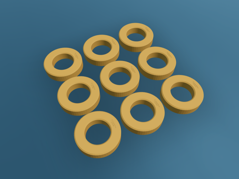 STEMFIE Washer Fixed (9x) SPN WSR 0001 : Toybox - 3D Print Your Own Toys