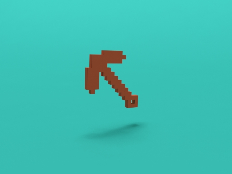 Pixelated Pickaxe : Toybox - 3D Print Your Own Toys