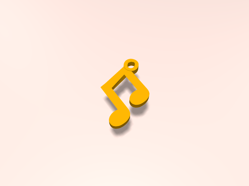 Music Note Keychain : Toybox - 3D Print Your Own Toys